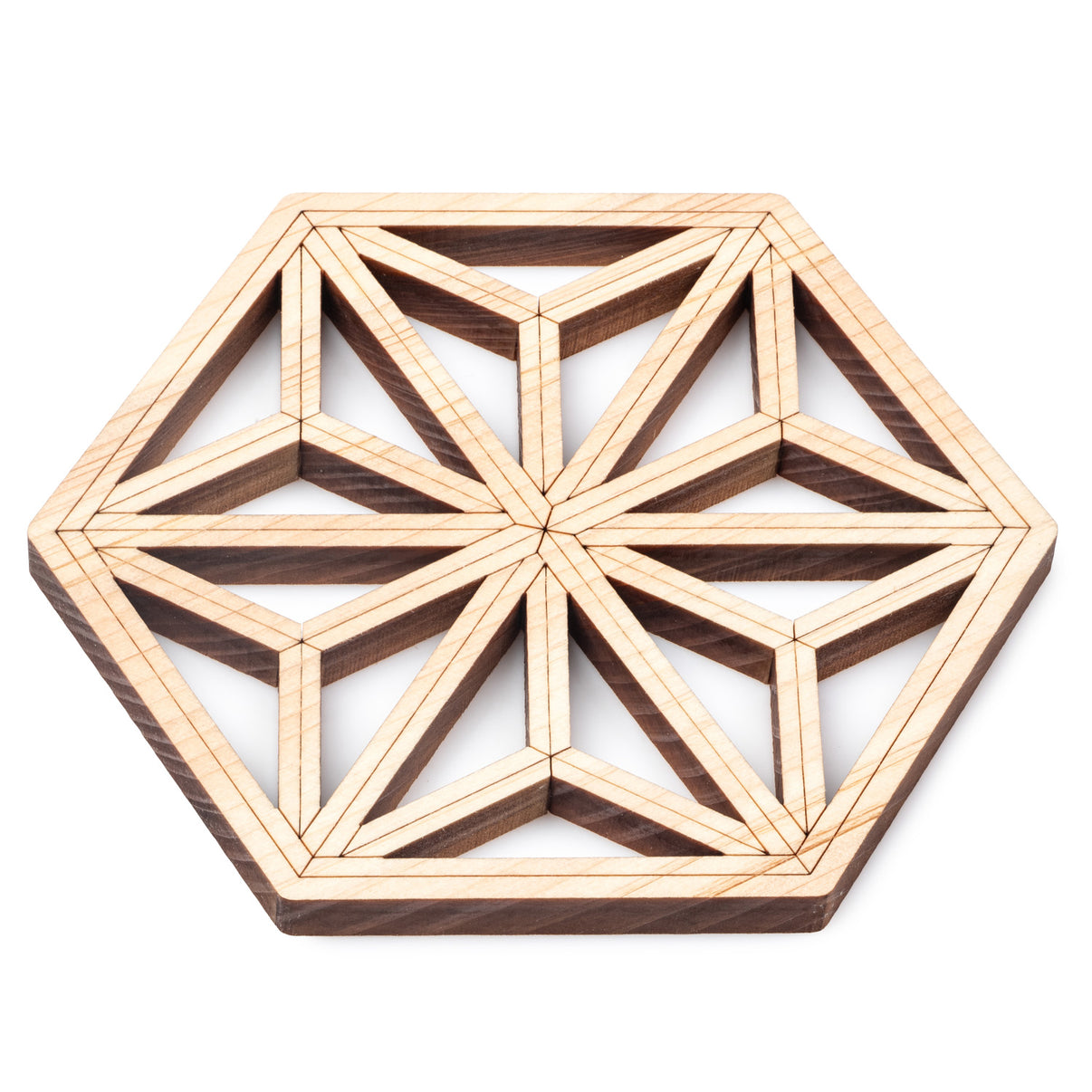 Asanoha Natural Wood Coaster – The Japanese Shop