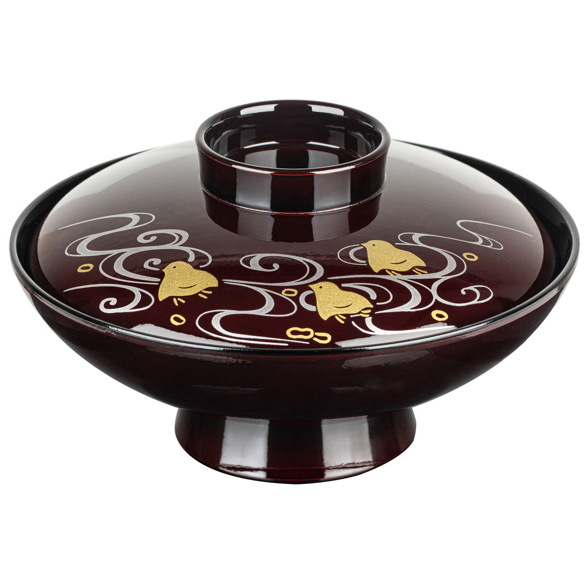Bird & Wave Lacquer Bowl & Lid – The Japanese Shop