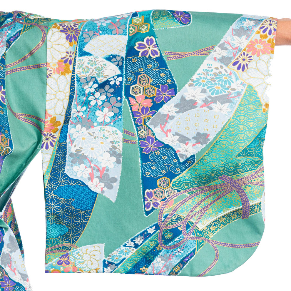 Ribbon Long Yukata | Green – The Japanese Shop