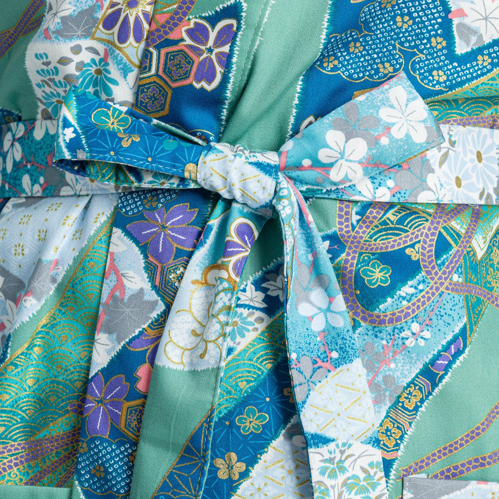 Ribbon Short Yukata | Green – The Japanese Shop