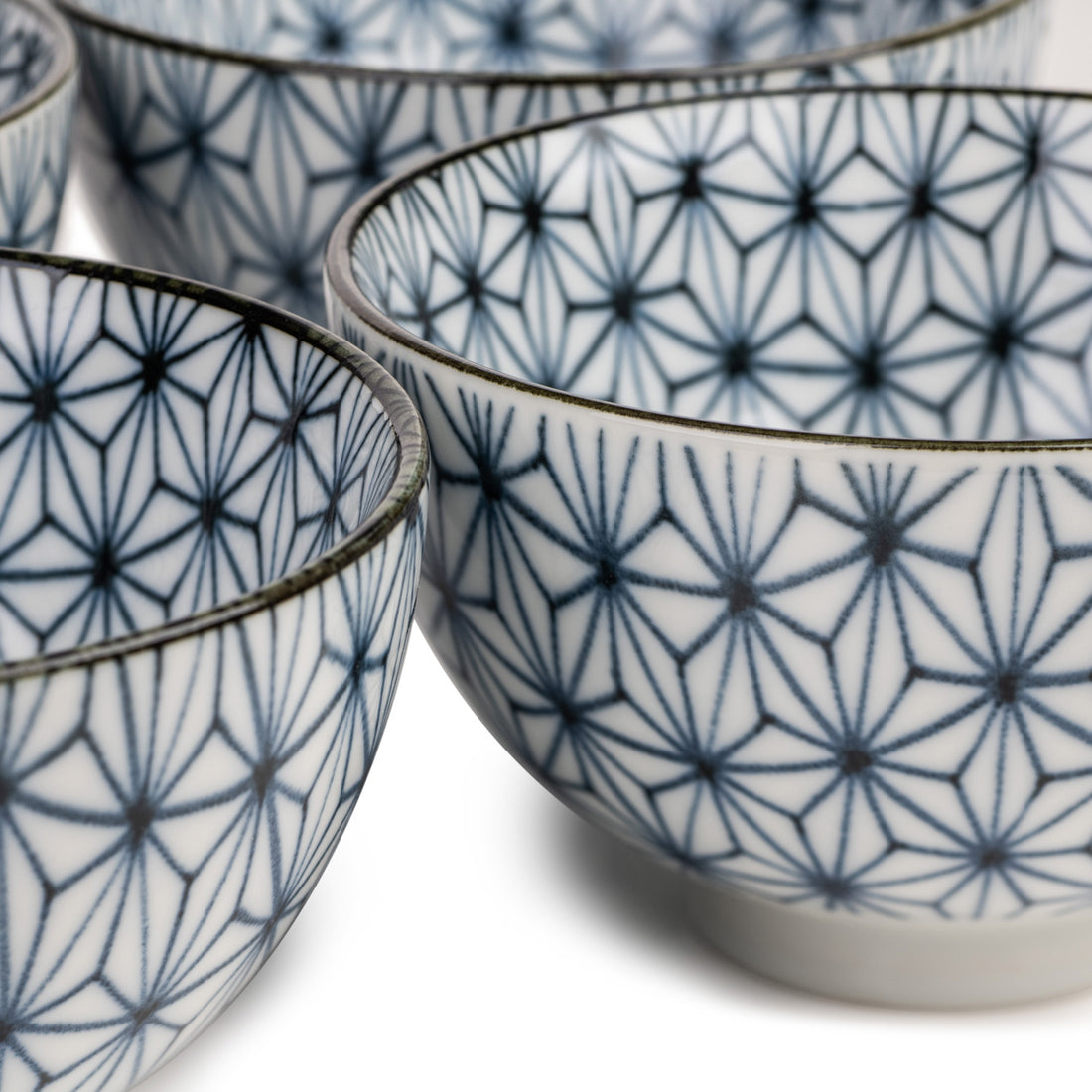 Asanoha Traditional Japanese Rice Bowl Set | Japanese Bowls – The Japanese Shop